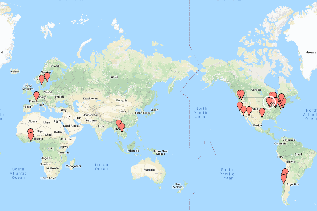Global Map for Exposure Research Website – Exposure Research Lab
