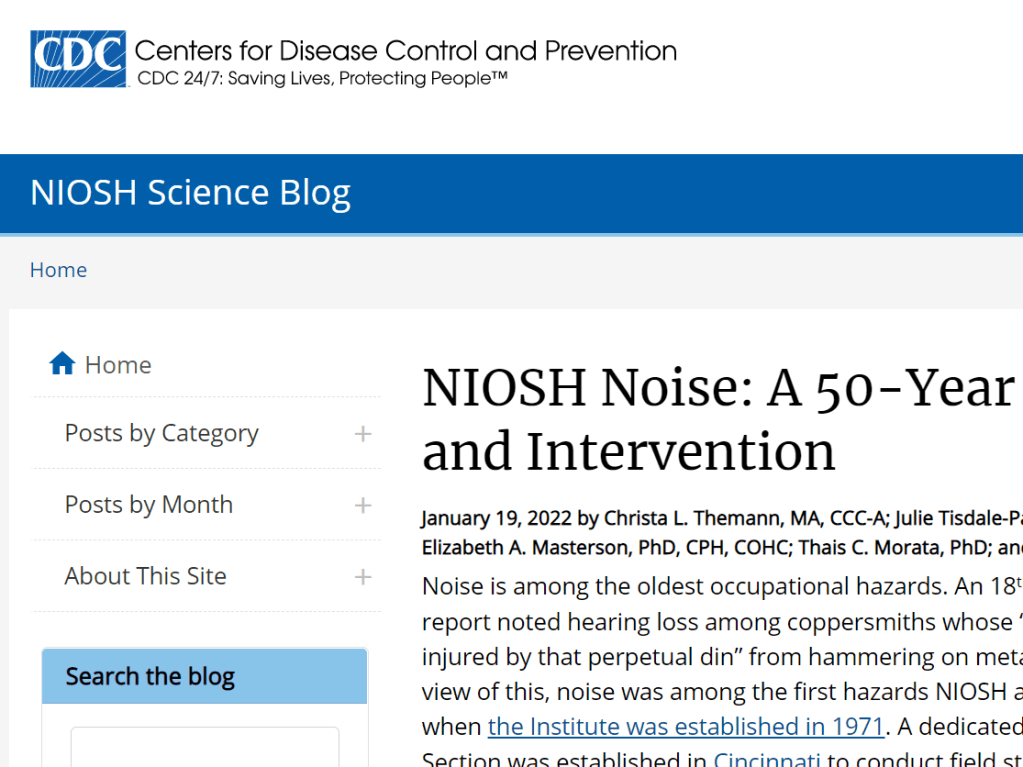 A 50 years Noise Research at NIOSH – Exposure Research Lab